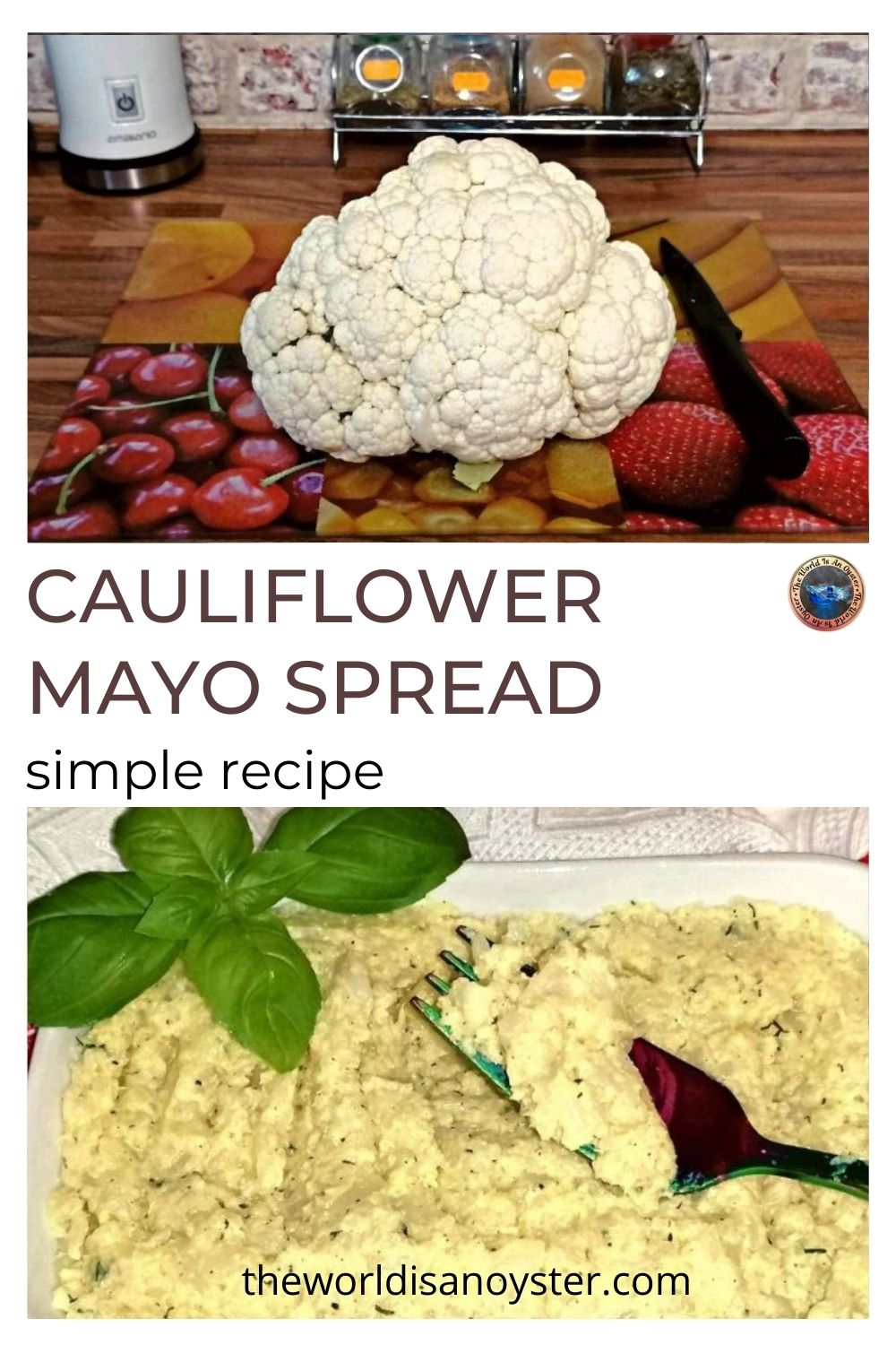 Two Ingredients Creamy Cauliflower Mayonnaise Spread Simple Recipe ⋆